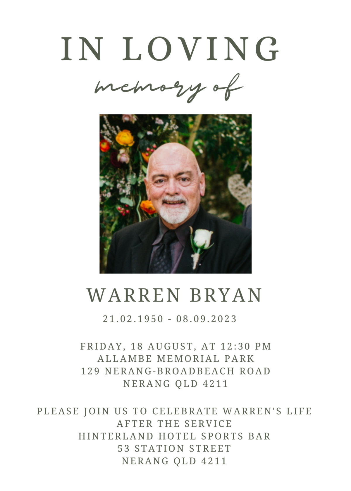 Vale – Warren Bryan – Briars Sports Club